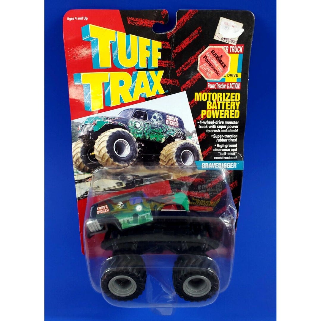 1990 Vintage NOS Galoob Tuff Trax Grave Digger 4x4 Motorized Monster ...
