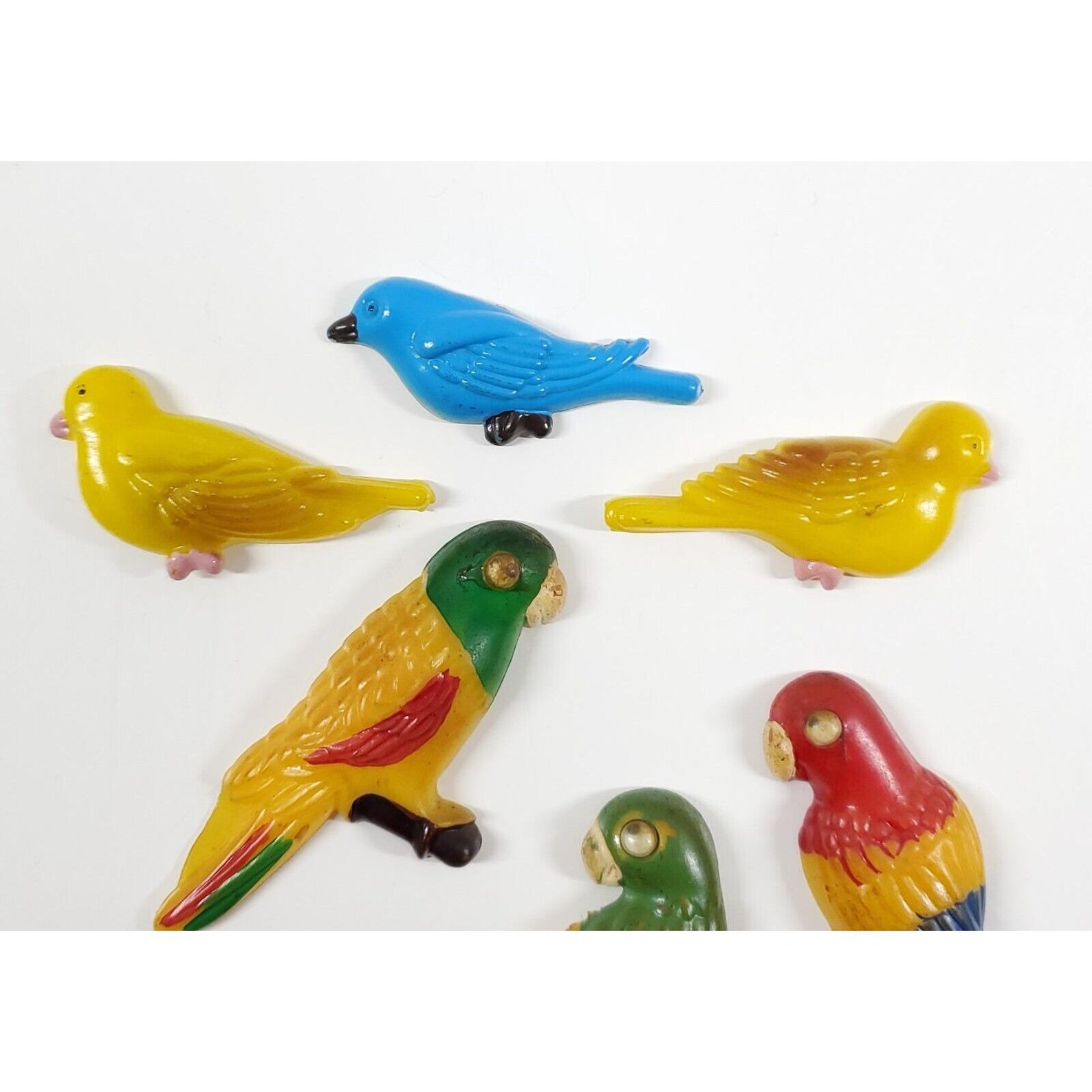 7 Vintage Googly Eye Parrot Bird Plastic Fridge Refrigerator Magnets - Etsy