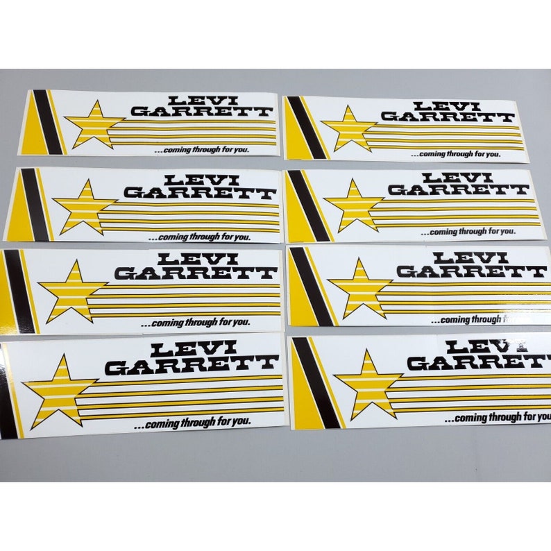 Vintage Levi Garrett Coming Through for You Racing Bumper Sticker Decal ...