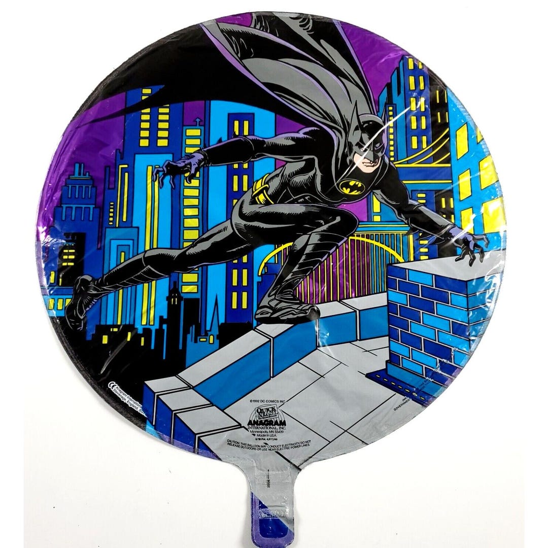 Vintage 90s Anagram Mylar Helium Party Balloon DC Comics Batman Dark ...