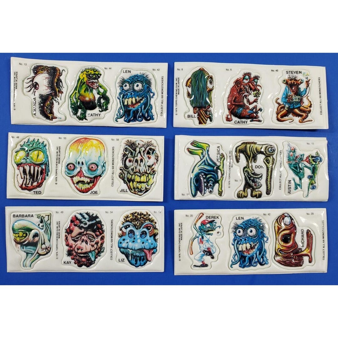 1979 Vintage Topps Monstickers Monster 18 Puffy Sticker Bundle Assorted ...