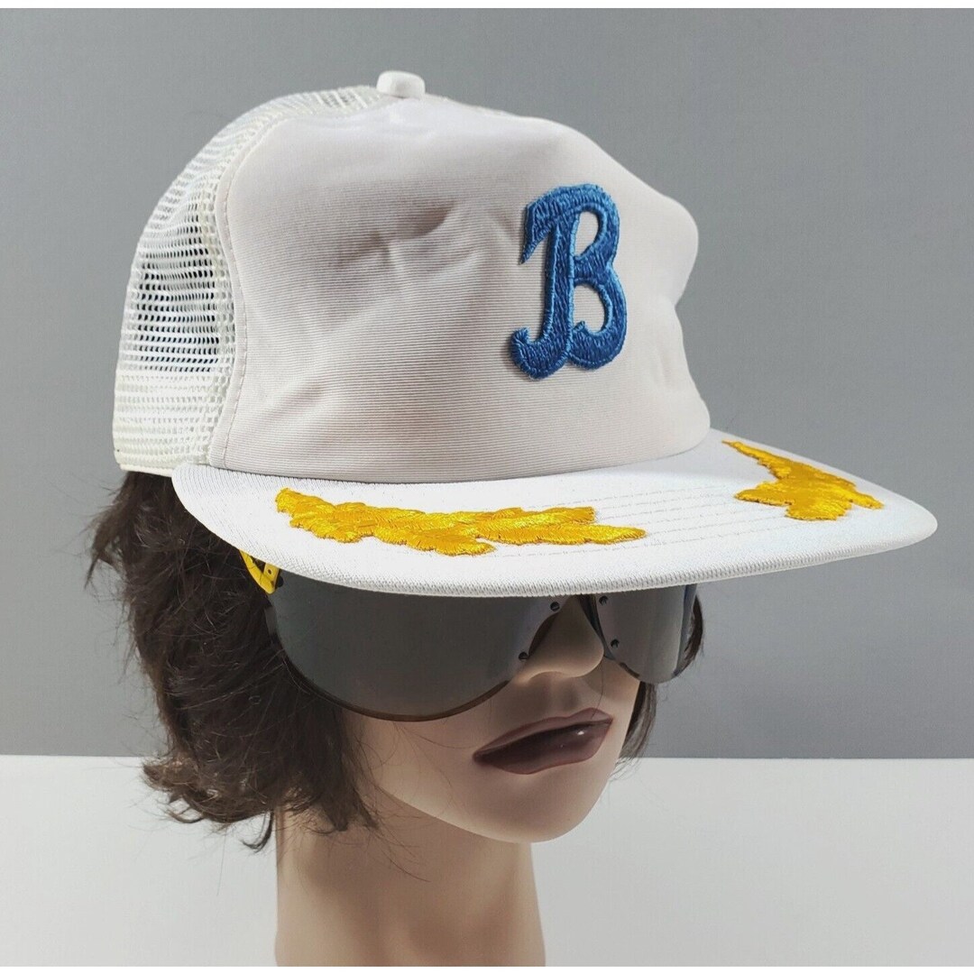 Vintage New Era Pro Design B Logo Scrambled Eggs Mesh Trucker Snapback ...