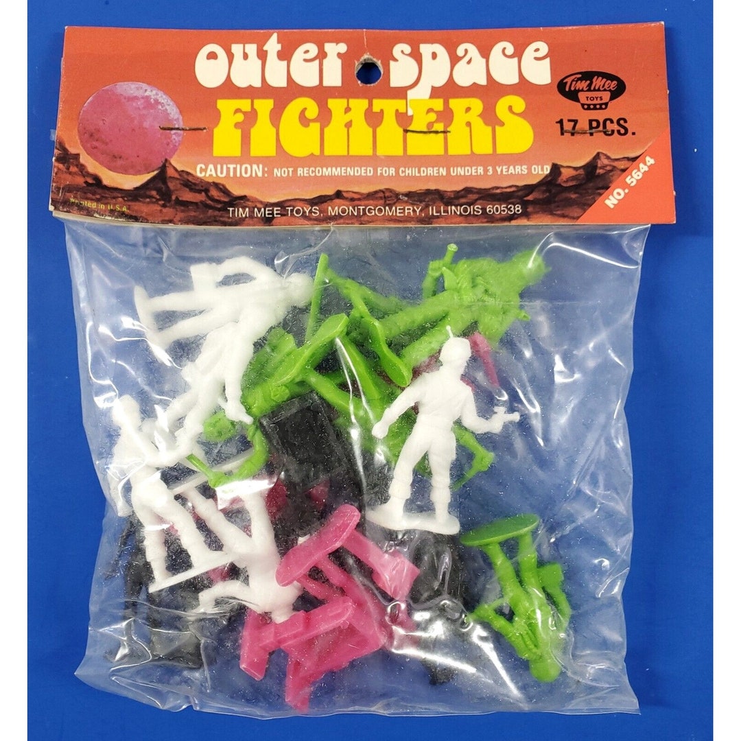 NOS Vintage Tim Mee Outer Space Men Fighter Alien Plastic Toy Figures ...