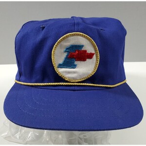 Vintage Chevy Chevrolet #1 Patch Dealer Blue Cap Rope Golf Baseball Hat ...