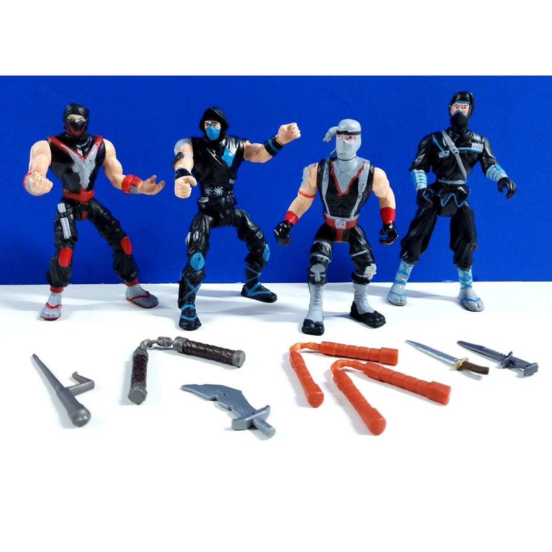 Chap Mei Ninja Warrior Action Figure Lot W Weapon Knife Nunchuck ...