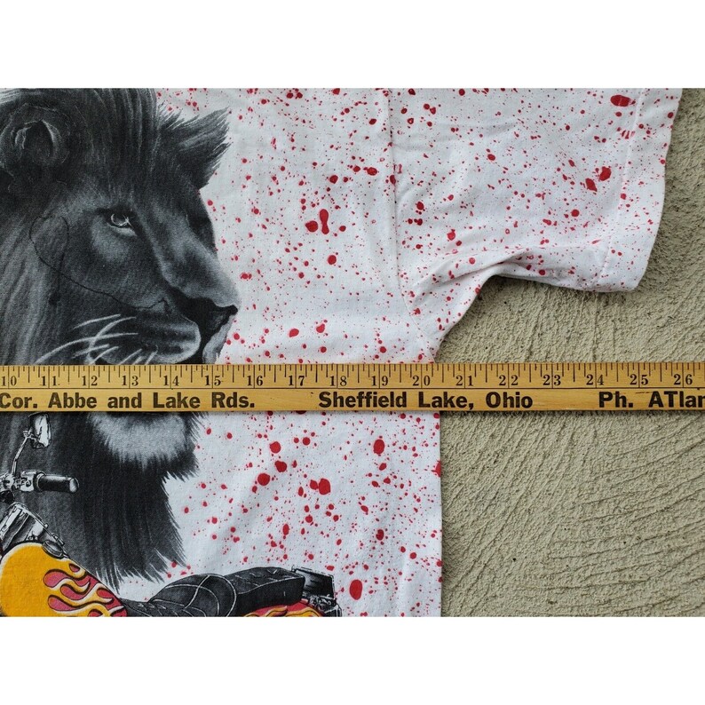 Vintage 90s Caribbean Dream All Over Print Lion Motorcycle Blood ...