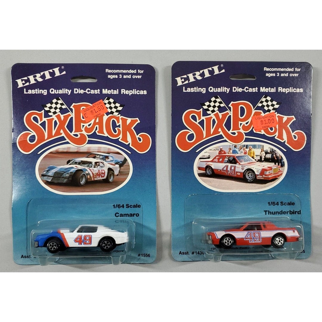 Vintage Ertl Six Pack Die Cast Car 1982 1556 Chevy Camaro/1725 Ford ...