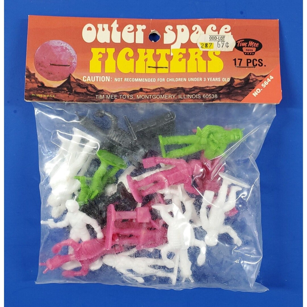 NOS Vintage Tim Mee Outer Space Men Fighter Alien Plastic Toy Figures ...