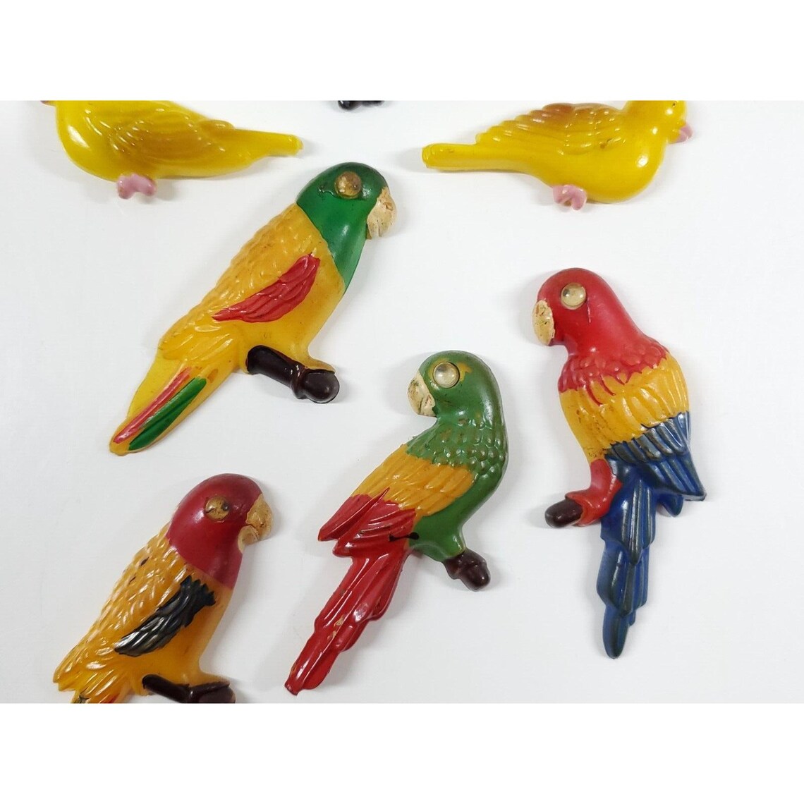 7 Vintage Googly Eye Parrot Bird Plastic Fridge Refrigerator Magnets - Etsy