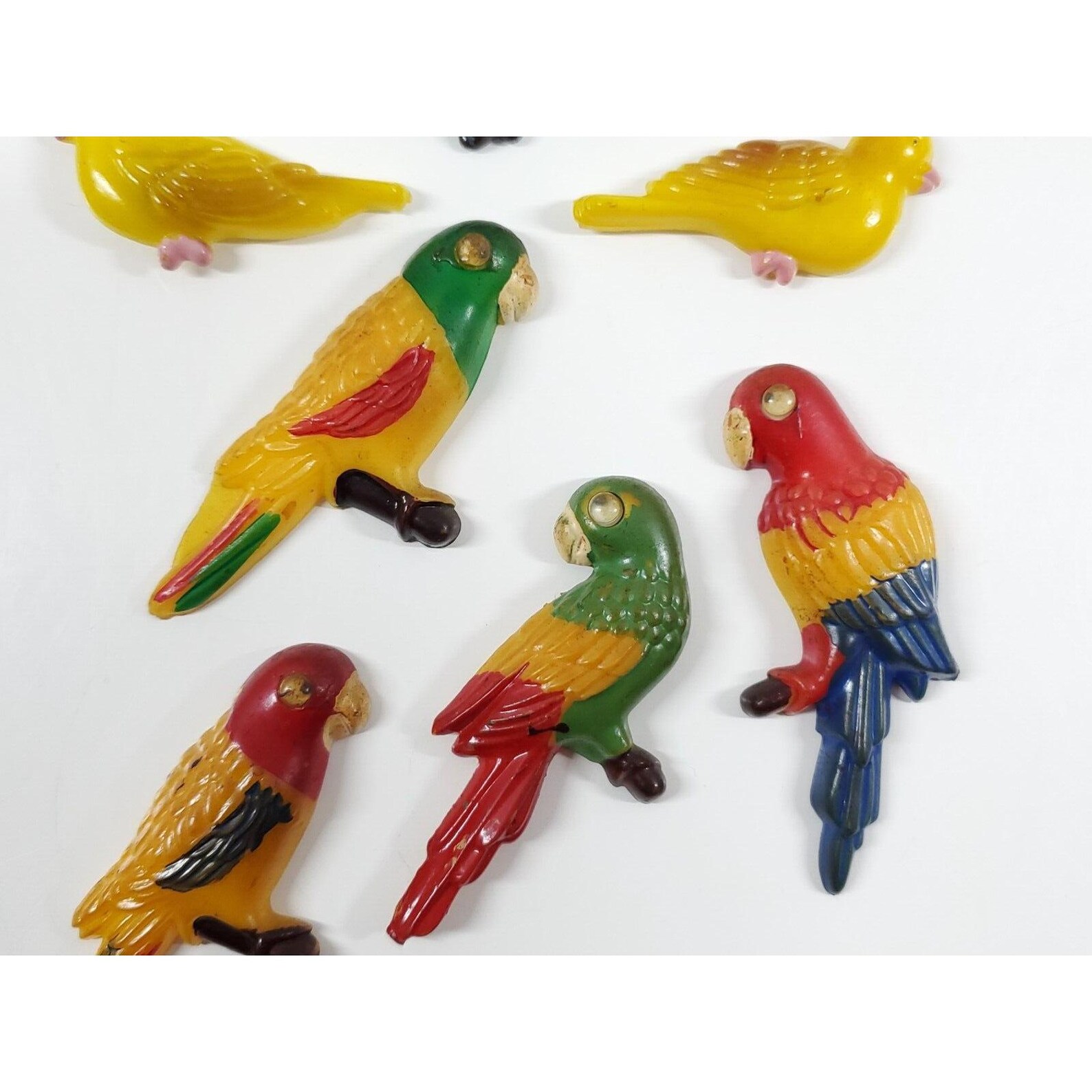 7 Vintage Googly Eye Parrot Bird Plastic Fridge Refrigerator Magnets - Etsy
