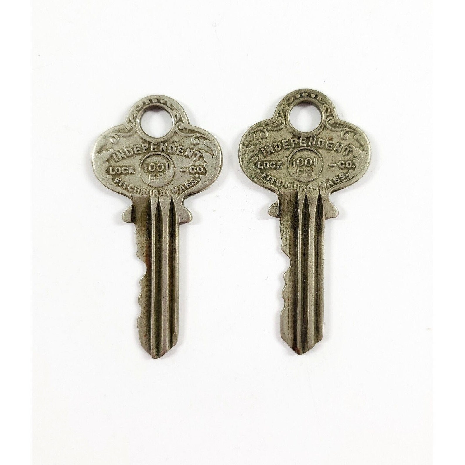 2 Vintage Independent Lock Co ILCO Fitchburg Mass. USA 1001 EB Ornate ...