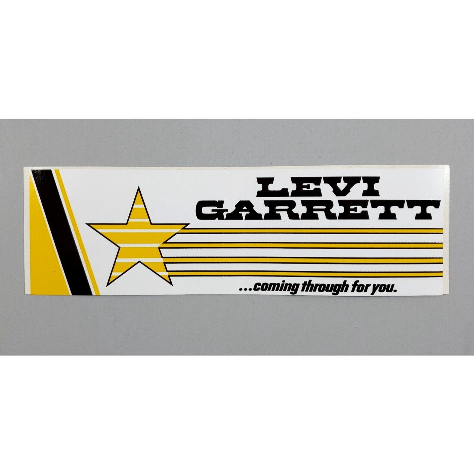 Vintage Levi Garrett Coming Through for You Racing Bumper Sticker Decal ...
