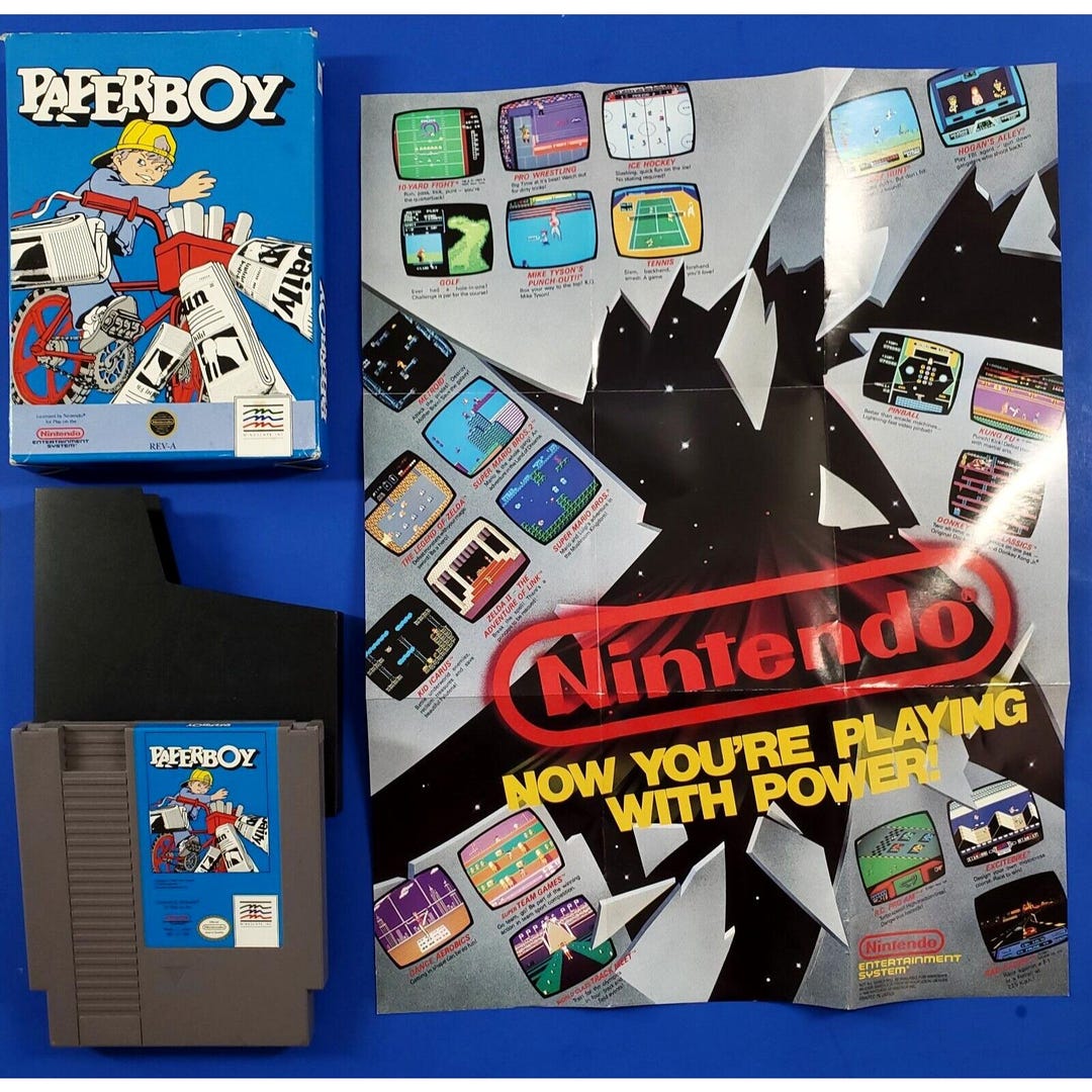 Paperboy Nintendo Entertainment System 1988 NES Video Game in Box W ...
