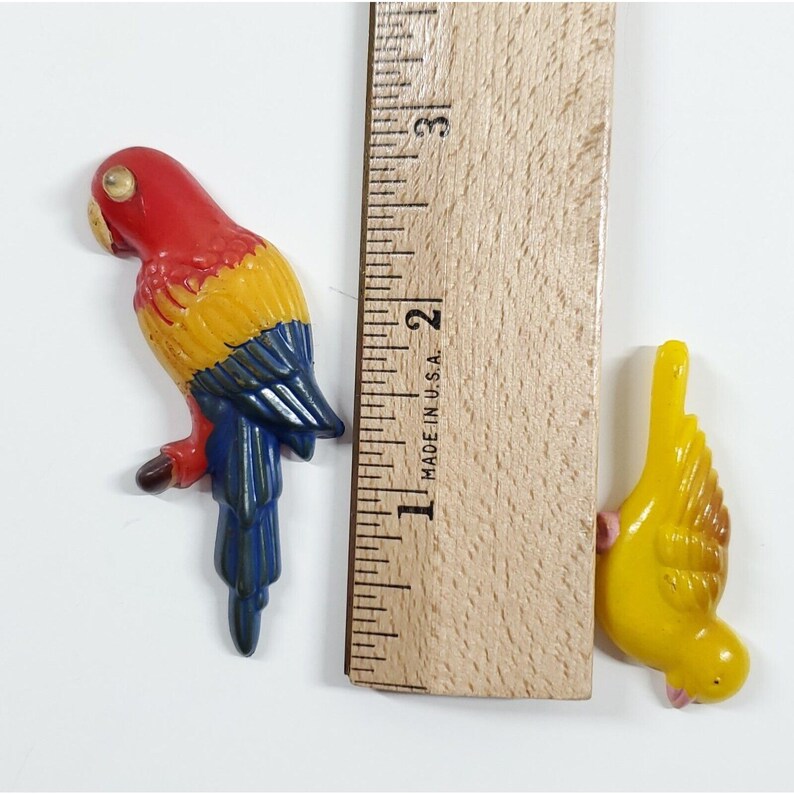 7 Vintage Googly Eye Parrot Bird Plastic Fridge Refrigerator Magnets - Etsy