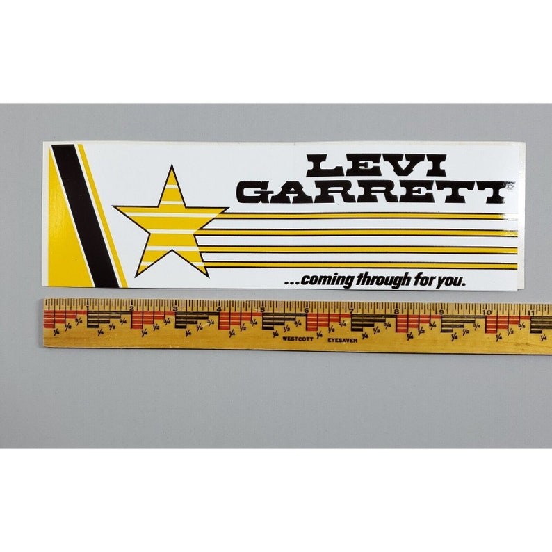 Vintage Levi Garrett Coming Through for You Racing Bumper Sticker Decal ...