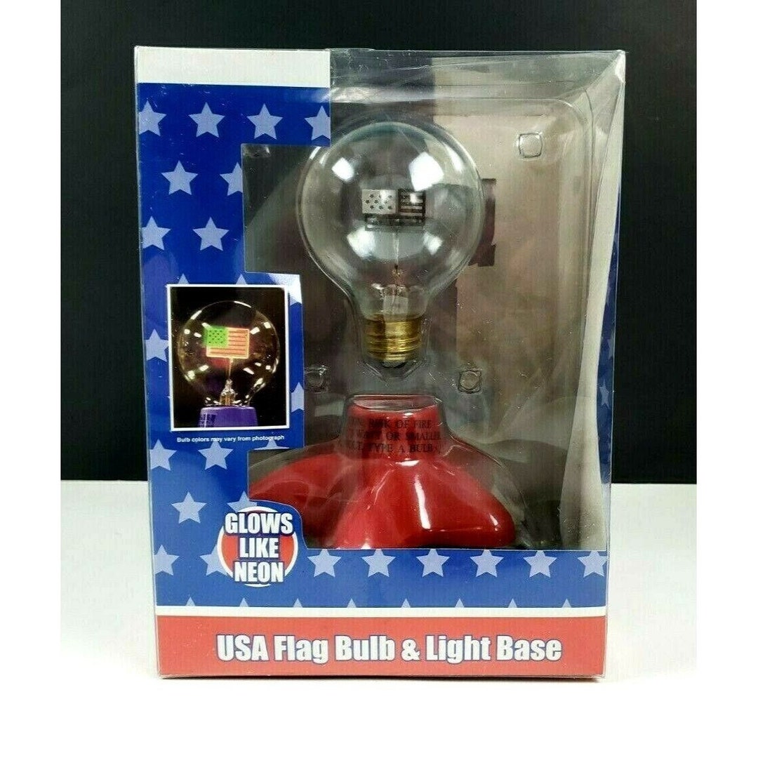 Blip USA American Flag Neon Light Bulb Red Base Patriotic Lamp - Etsy