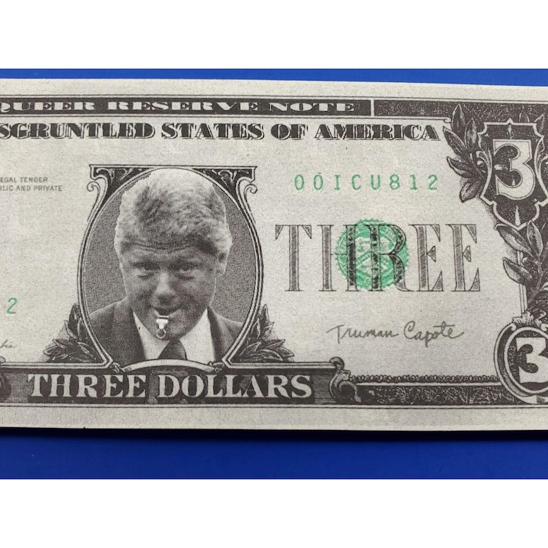 President Bill Clinton 3 Dollar Bill Novelty Slick Times 1993 Money Pack of 23 - Etsy