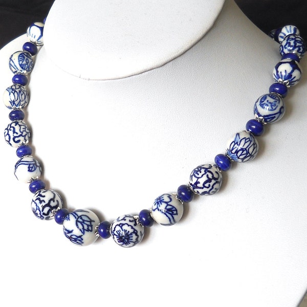 Delft Blue Necklace - Etsy
