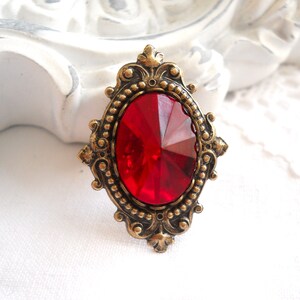 Red Victorian Ring Red Faceted Ring Victorian Jewelry - Etsy