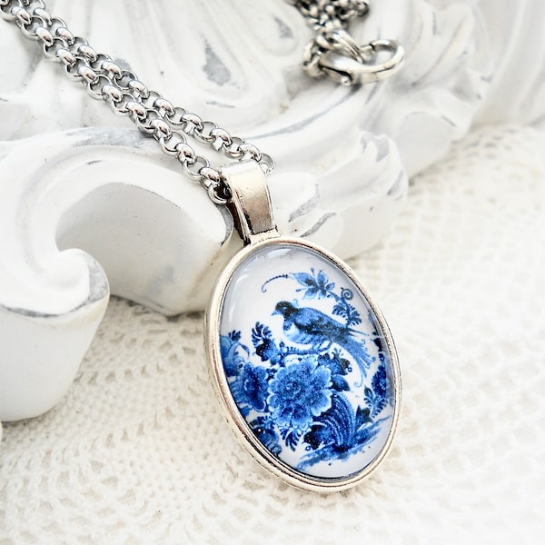 Delft Blue Necklace - Etsy
