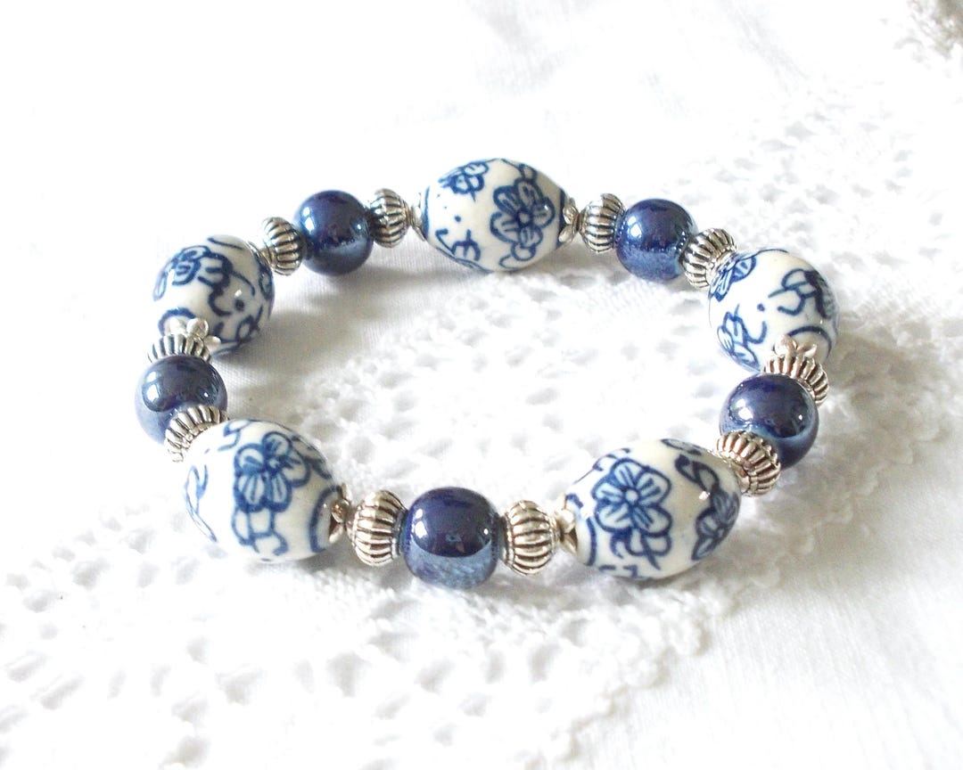Delft Blue Bracelet Porcelain Bracelet Dutch Jewelry Blue and White ...