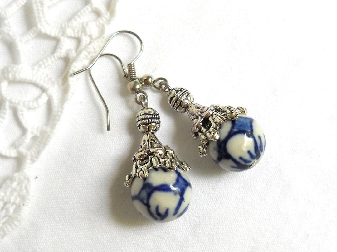 Delft Blue Earrings Delft Blue Jewelry Dutch Earrings - Etsy