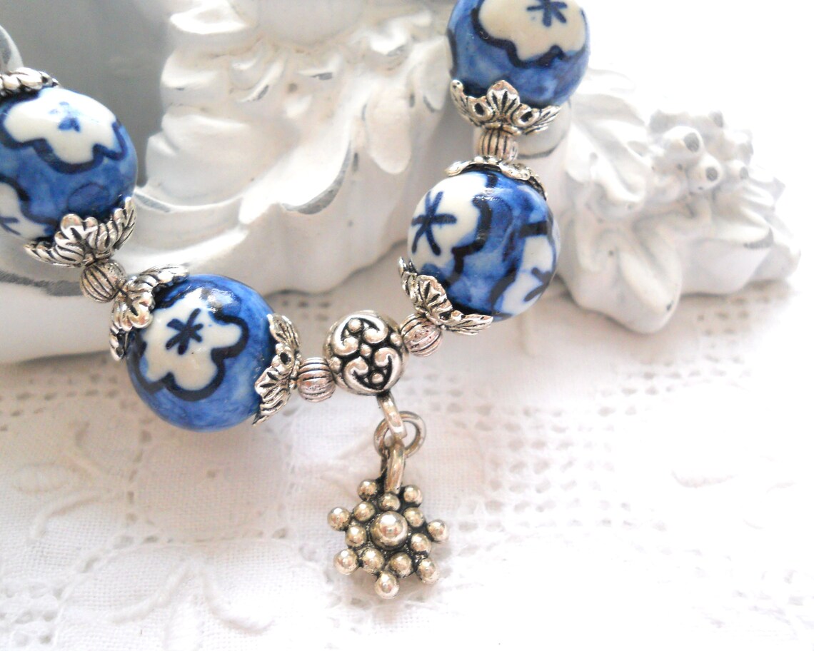 Delft Blue Stretch Bracelet Delft Blue and White Delft | Etsy