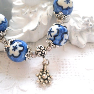 Delft Blue Stretch Bracelet Delft Blue and White Delft Bracelet Blue ...