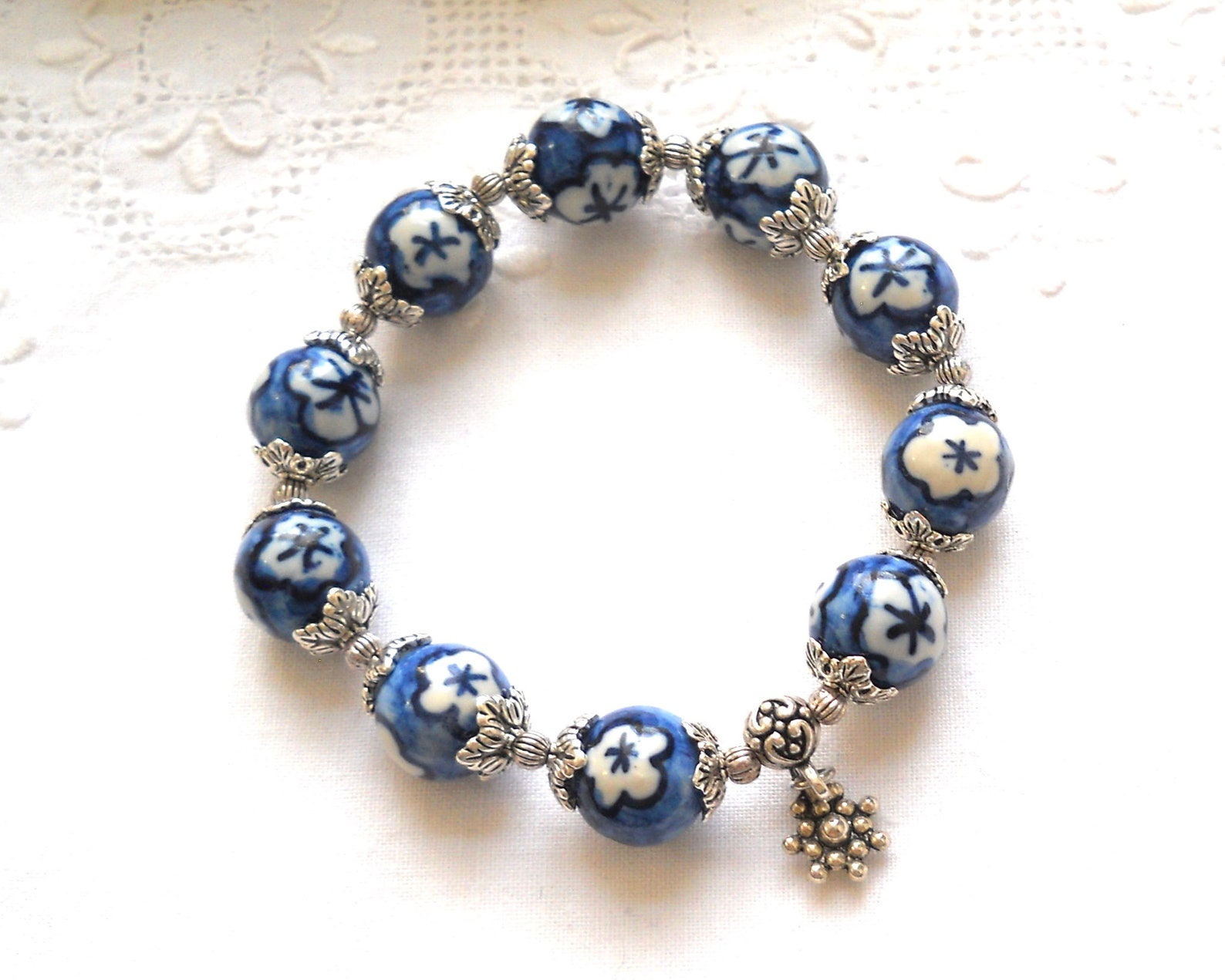 Delft Blue Stretch Bracelet Delft Blue and White Delft | Etsy