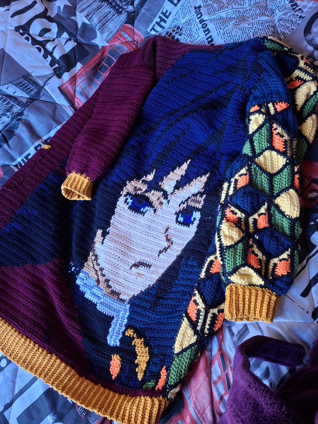 Giyu-inspired Crochet Cardigan Pattern (digital PDF) - Etsy