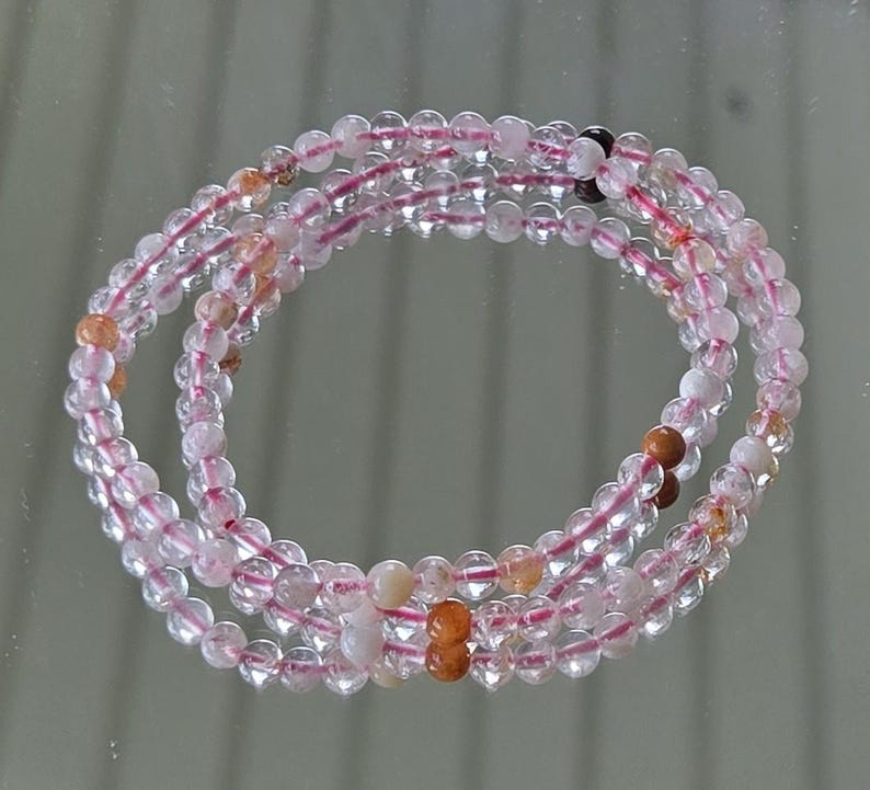 Snowflake Garden Quartz Crystal Beaded Stretchy Bracelet - Etsy