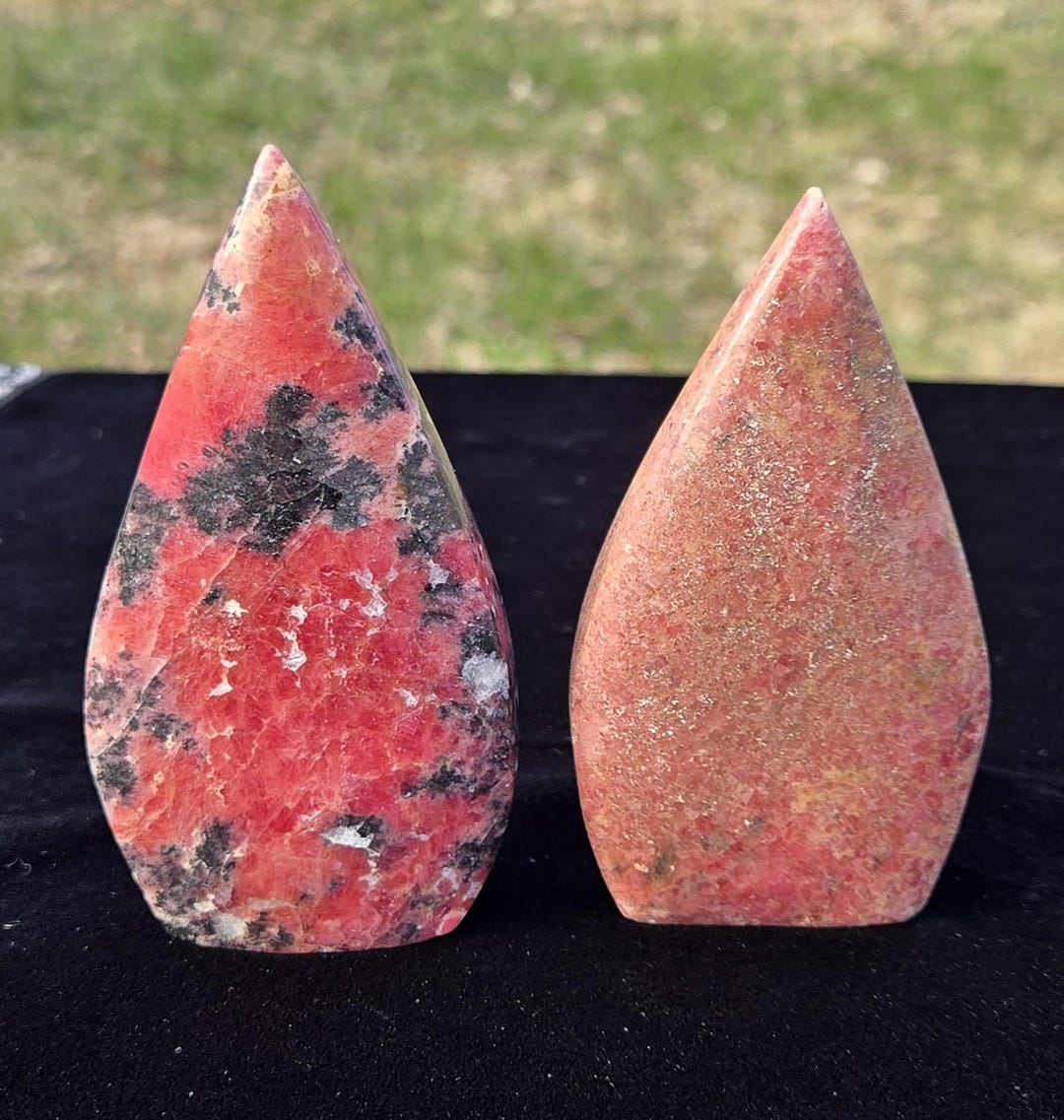 Rhodonite Crystal Teardrop Carvings - Etsy