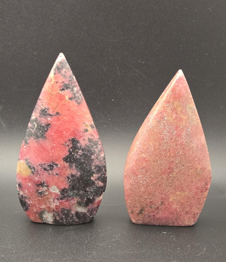 Rhodonite Crystal Teardrop Carvings - Etsy