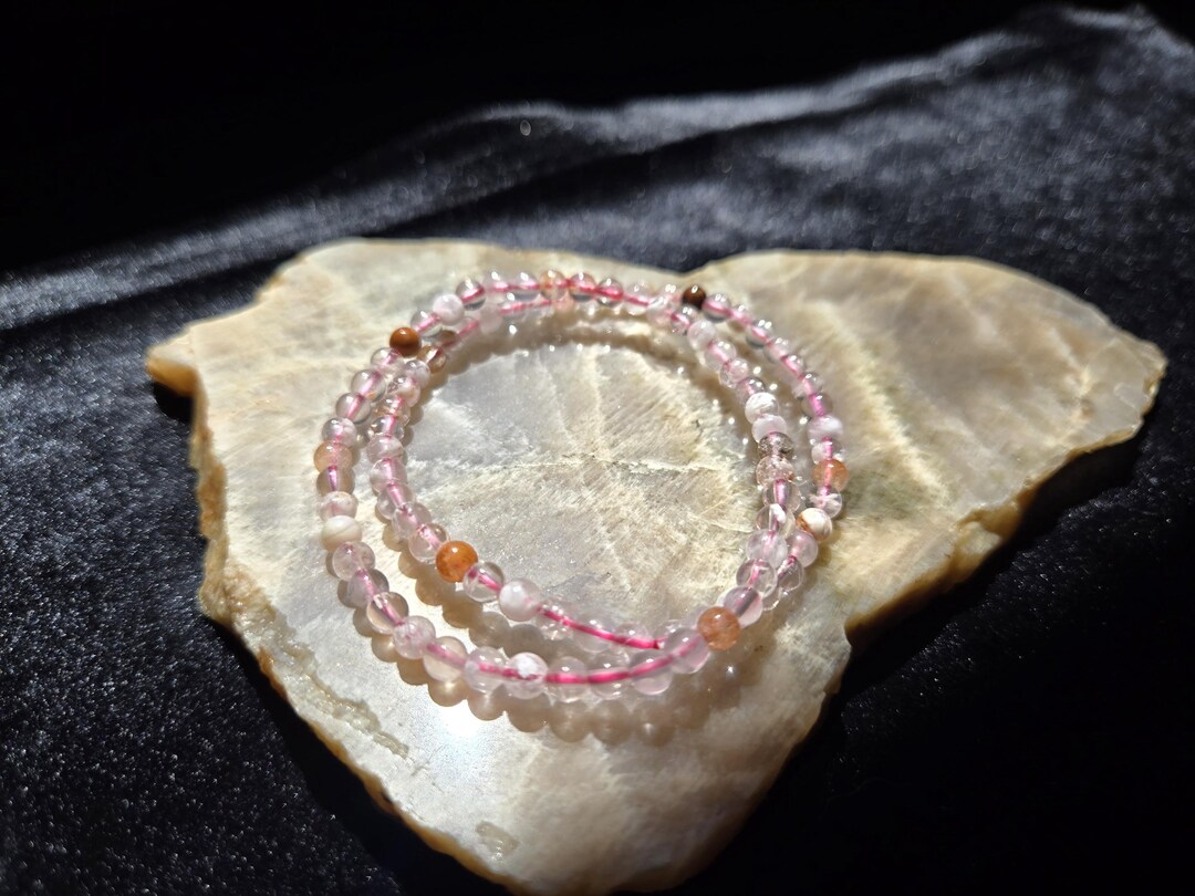 Snowflake Garden Quartz Crystal Beaded Stretchy Bracelet - Etsy