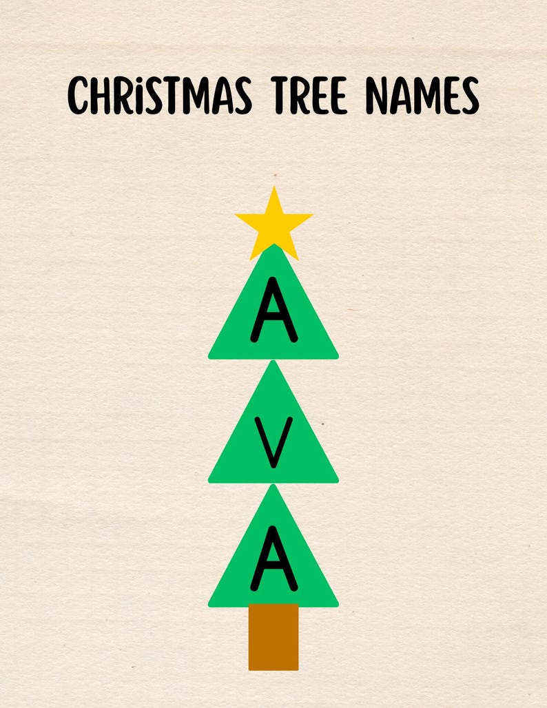 Christmas Tree Name Craft • Letter Triangle Tree Activity • Toddler ...