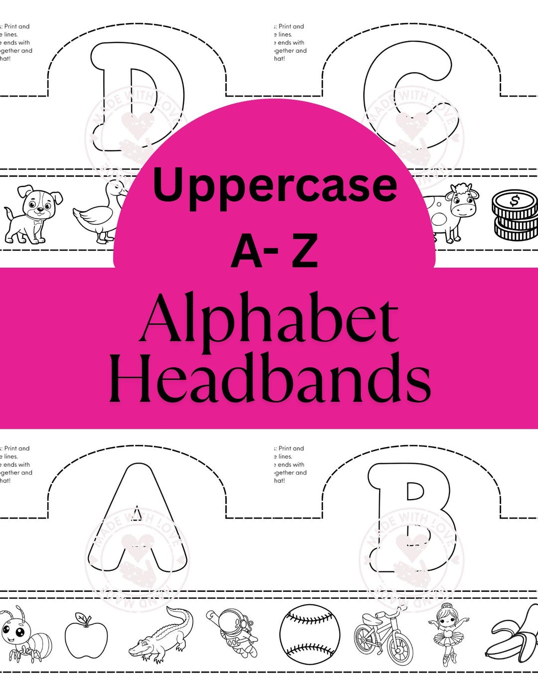 A-Z Alphabet Headbands | Abc's | Preschool Homeschool | Daycare ...