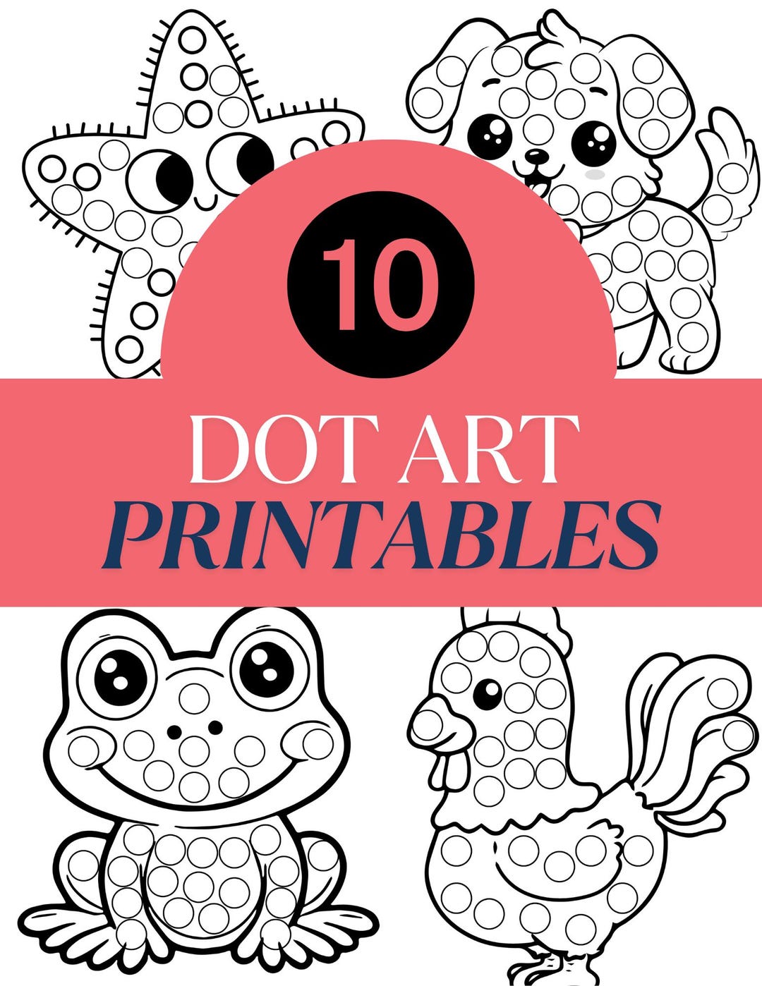 Animal Dot Art Printables | Preschool Toddler Activity (digital ...