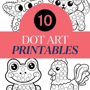 Animal Dot Art Printables | Preschool Toddler Activity (digital ...