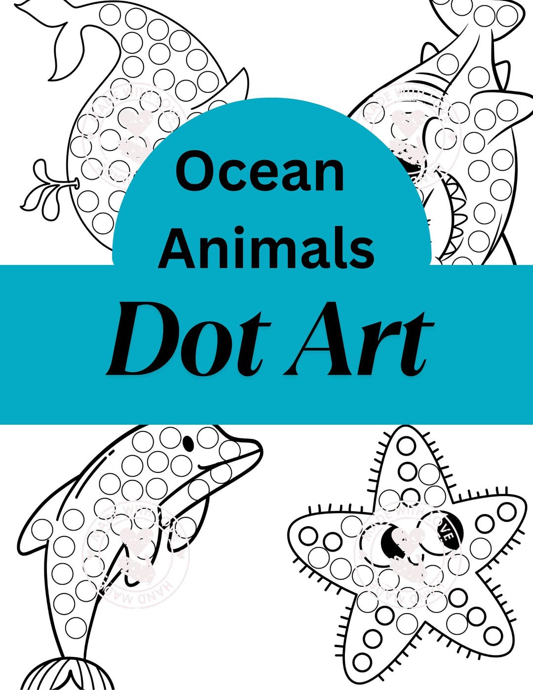 Ocean Animal Dot Art Pages | Toddler & Preschool Craft (PDF Pattern) - Etsy
