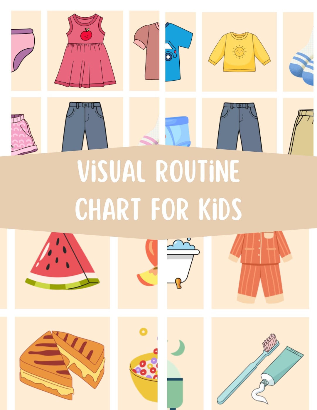 Visual Routine Chart for Toddlers | Getting Dressed Visual Schedule ...