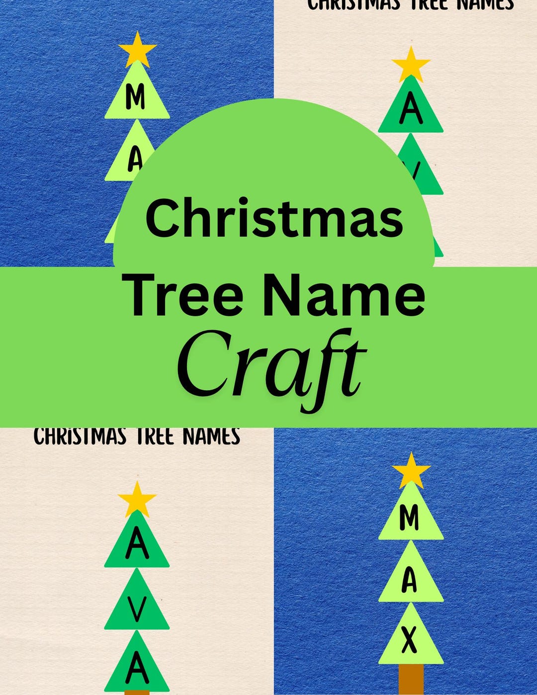Christmas Tree Name Craft • Letter Triangle Tree Activity • Toddler ...