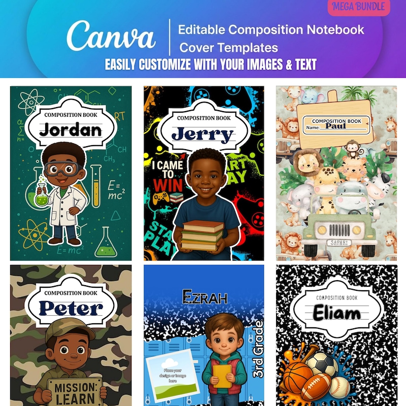 Boy Notebook Cover - Etsy