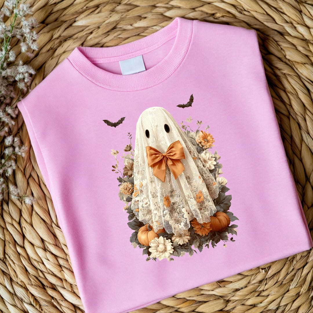 Vintage Lace Ghost PNG: Floral Halloween Clipart Digital Download ...