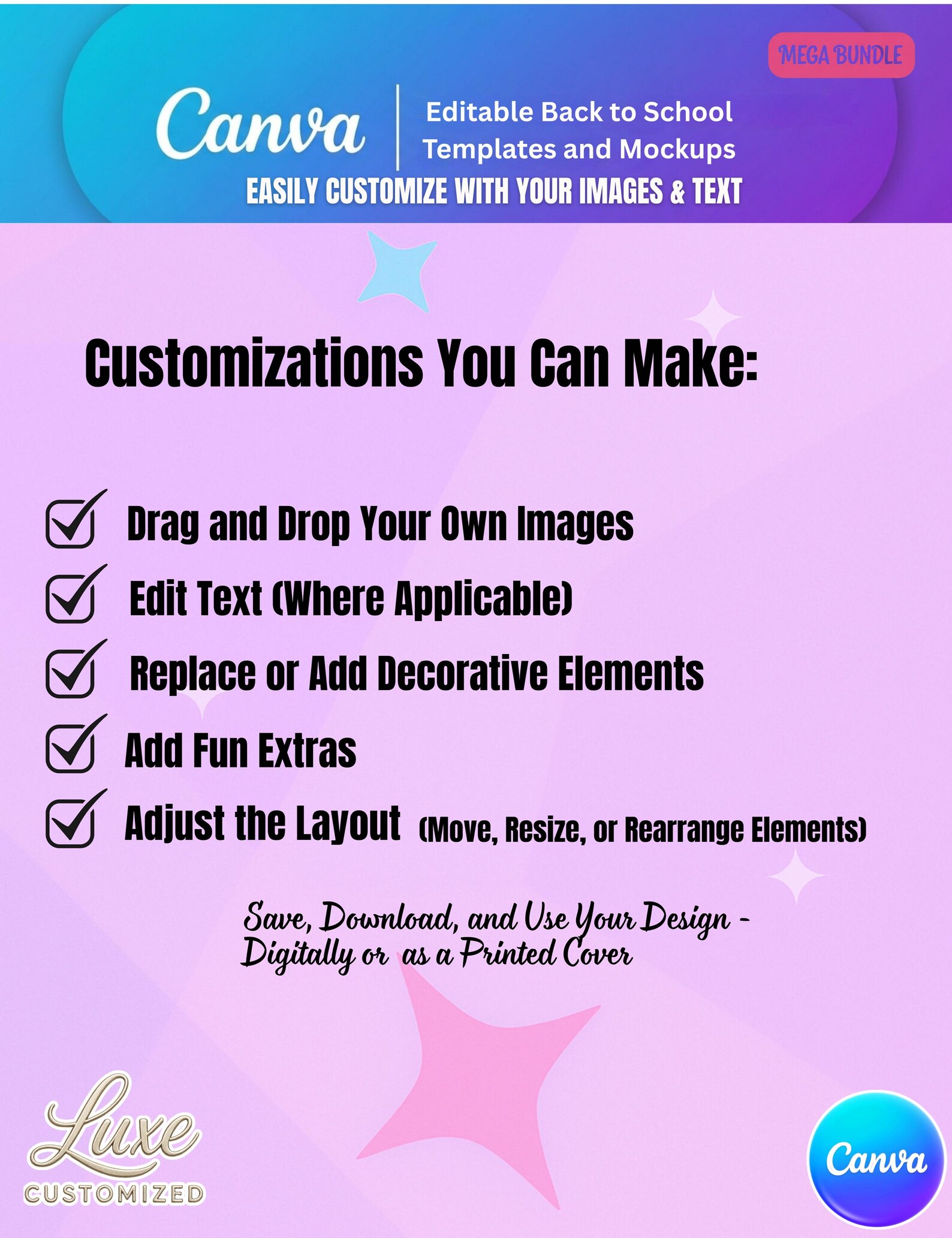 20+ Back to School Supply Templates & Supplies Mockups | Editable Canva ...