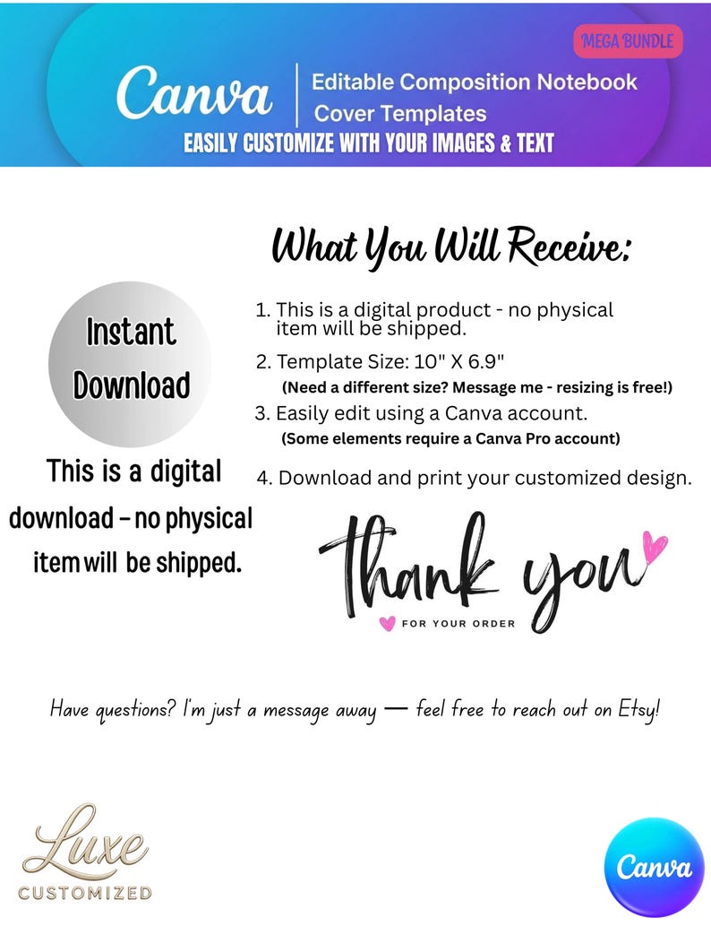 20+ Editable Composition Book Cover Canva Templates | Mega Bundle | 9. ...