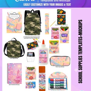 20+ Back to School Supply Templates & Supplies Mockups | Editable Canva ...