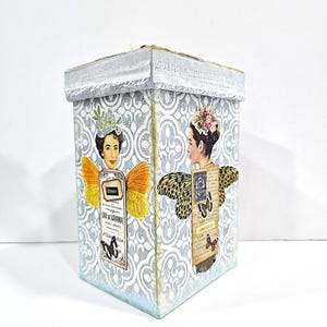 Altered Art Collage Gift Box - Decorative Storage Box - Vintage Style ...