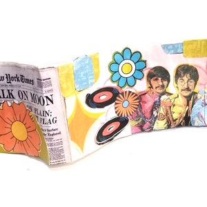 1960s Theme Paper Snippet Strip Collage Art - Colorful Handmade Snippet ...