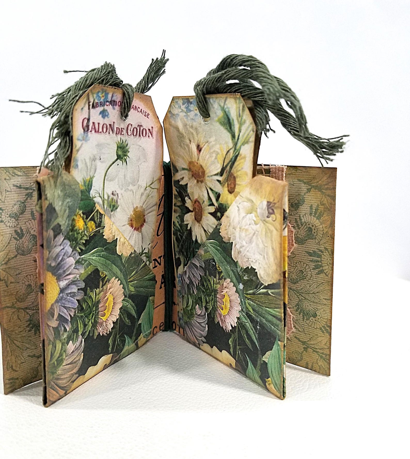 Junk Journal Floral Tag Booklet Mini Tag Pocket Folio Loaded Tag Folio ...