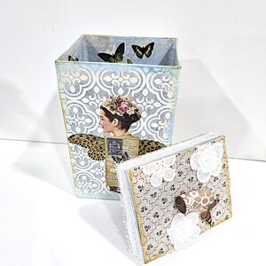 Altered Art Collage Gift Box - Decorative Storage Box - Vintage Style ...